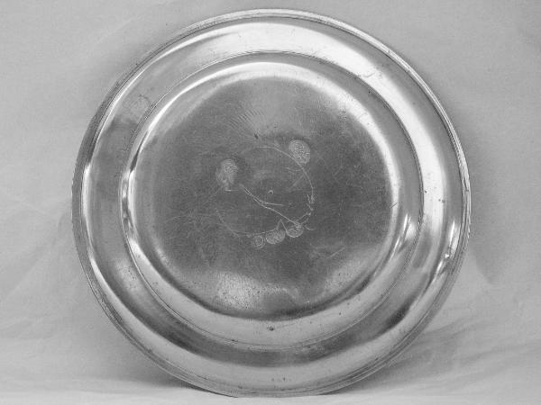Samuel Danforth American Pewter 7-7/8 Plate, Late Eighteenth or Early ...