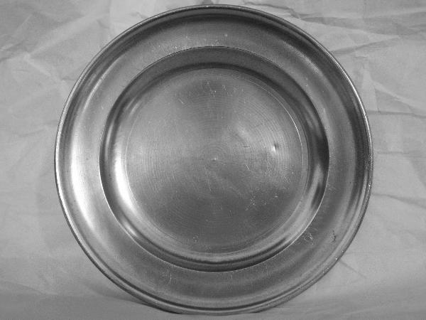 Joseph Danforth Marked 7-7/8 American Pewter Plate Late 18th century